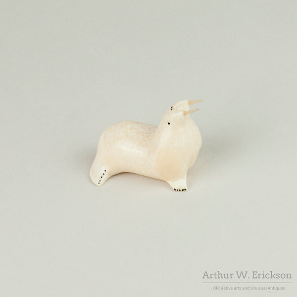 Chubby Walrus Ivory Walrus with Seal Whisker Tusks