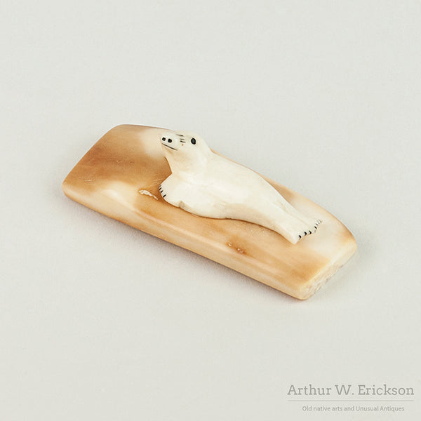 Charming Ivory Seal on Fossilized ivory Base