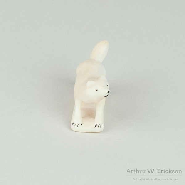Small Carved Walrus Ivory Fox