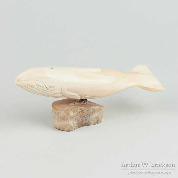 Inuit Large carved Walrus Ivory Baleen Whale