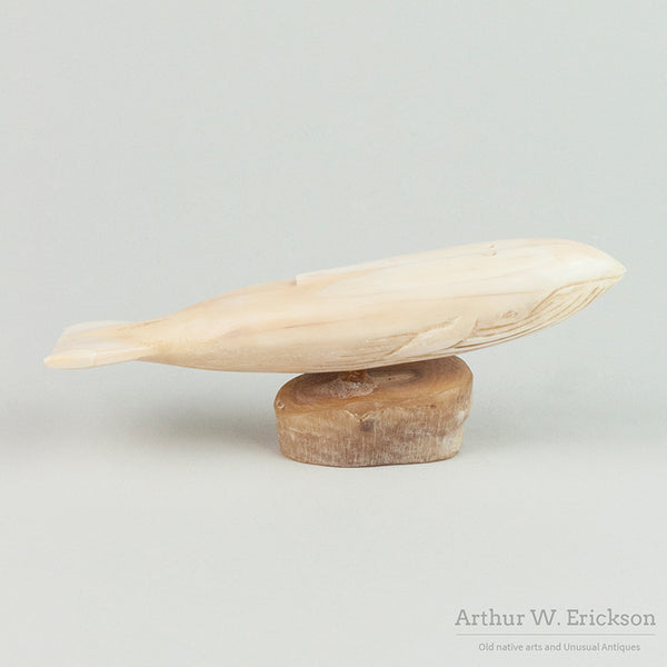 Inuit Large carved Walrus Ivory Baleen Whale