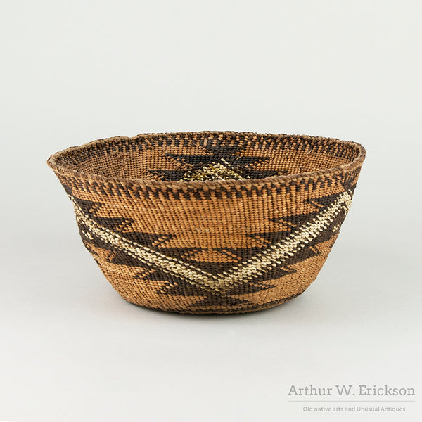 Klamath Basket with Quill Design