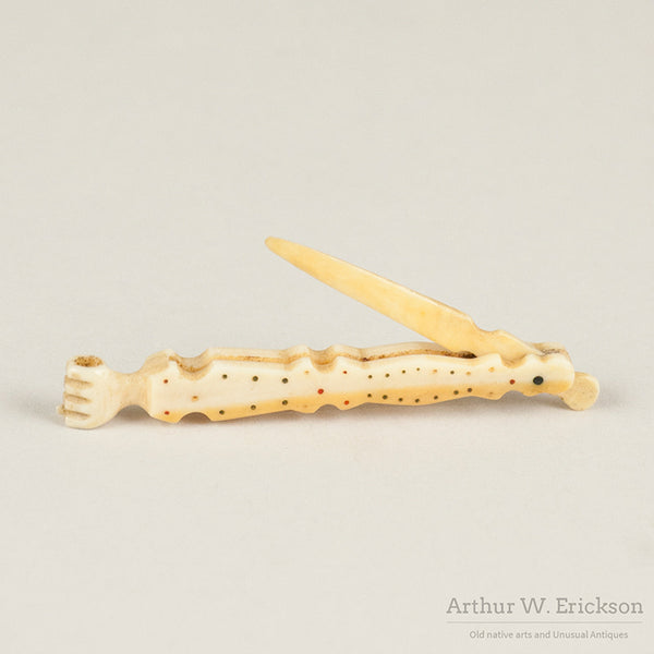Figural Victorian Walrus Ivory toothpick