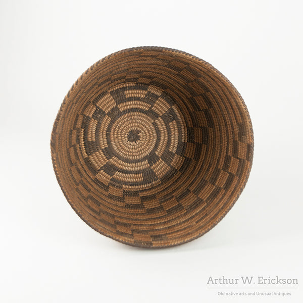 Large Pima Basket with Geometric Design
