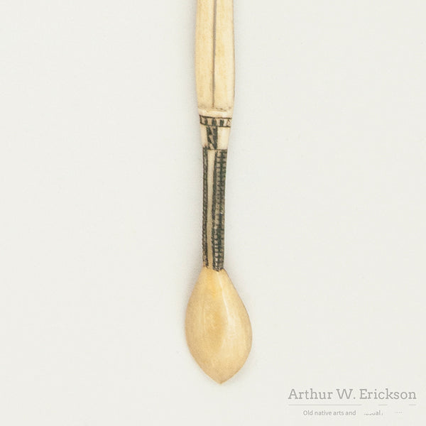 Zulu Decorated Bone Snuff Spoon